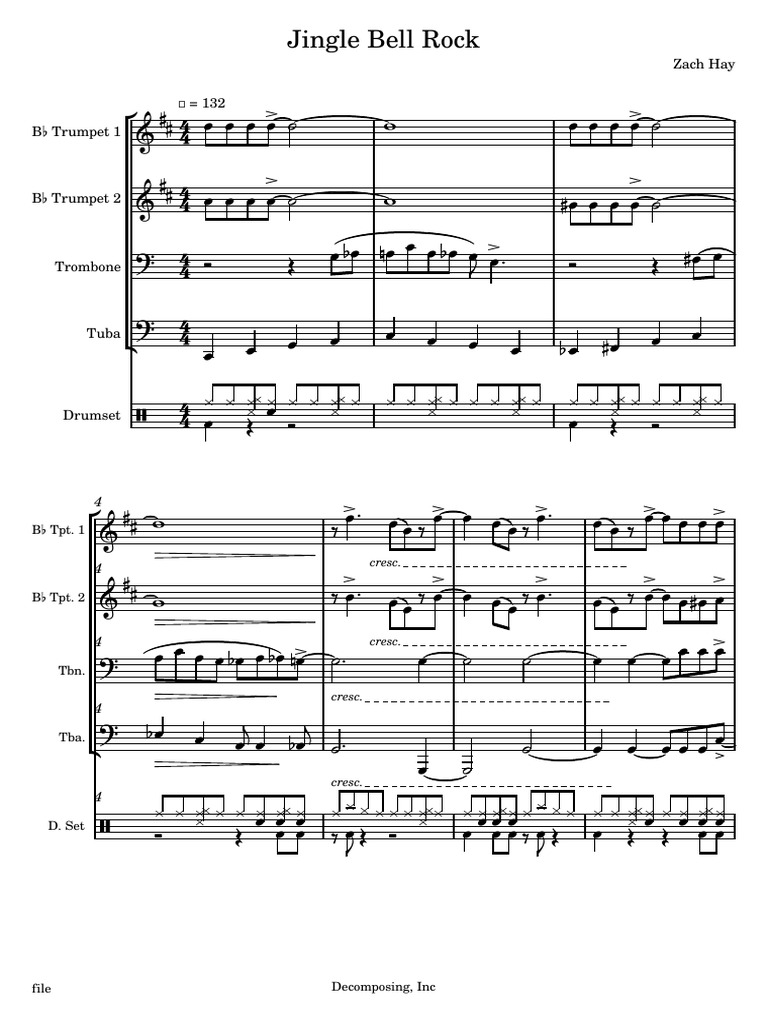Jingle Bell Rock Misc Christmas Jingle Bell Rock | PDF | Brass ...