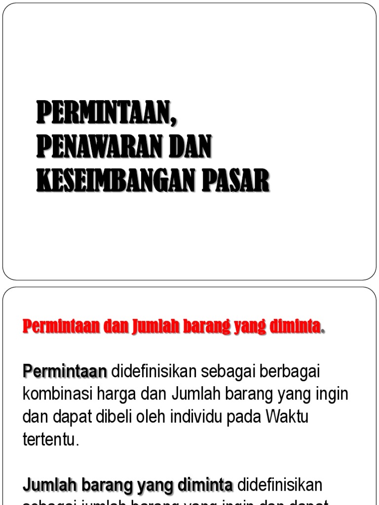 Permintaan Penawaran Keseimbangan | PDF