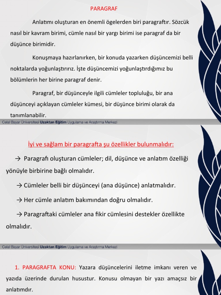 5.Hafta-Paragraf Ve Paragraf Türleri | PDF