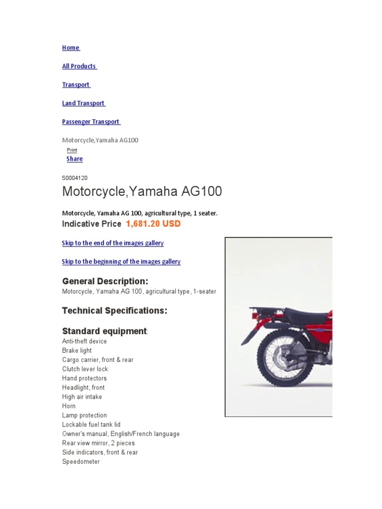 Specifications and Technical Details for Three Agricultural and Off ...