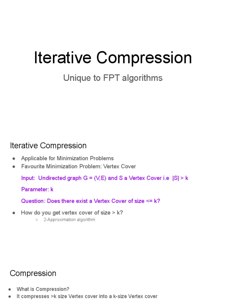 Iterative Compression Finds Small Vertex Covers | PDF Iterative Compression Finds Small Vertex Covers | PDF