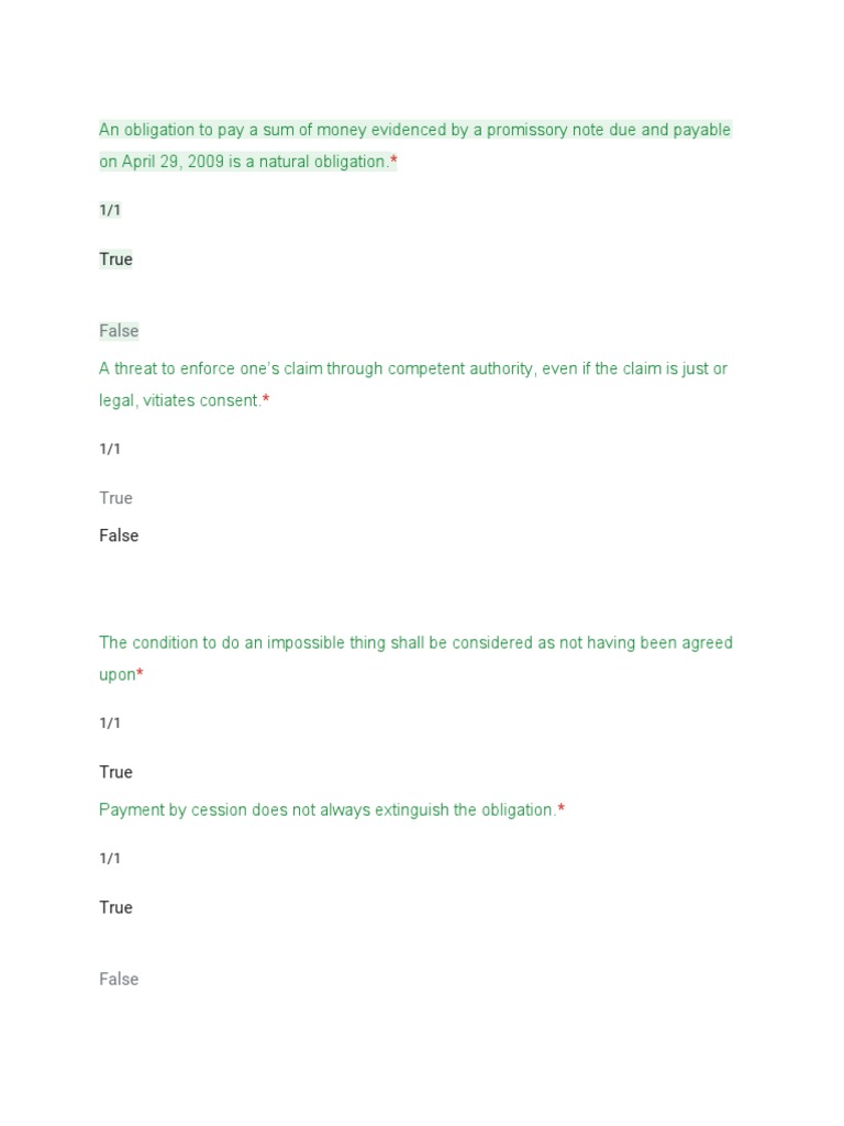 Oblicon Multiple Choice 1 | PDF