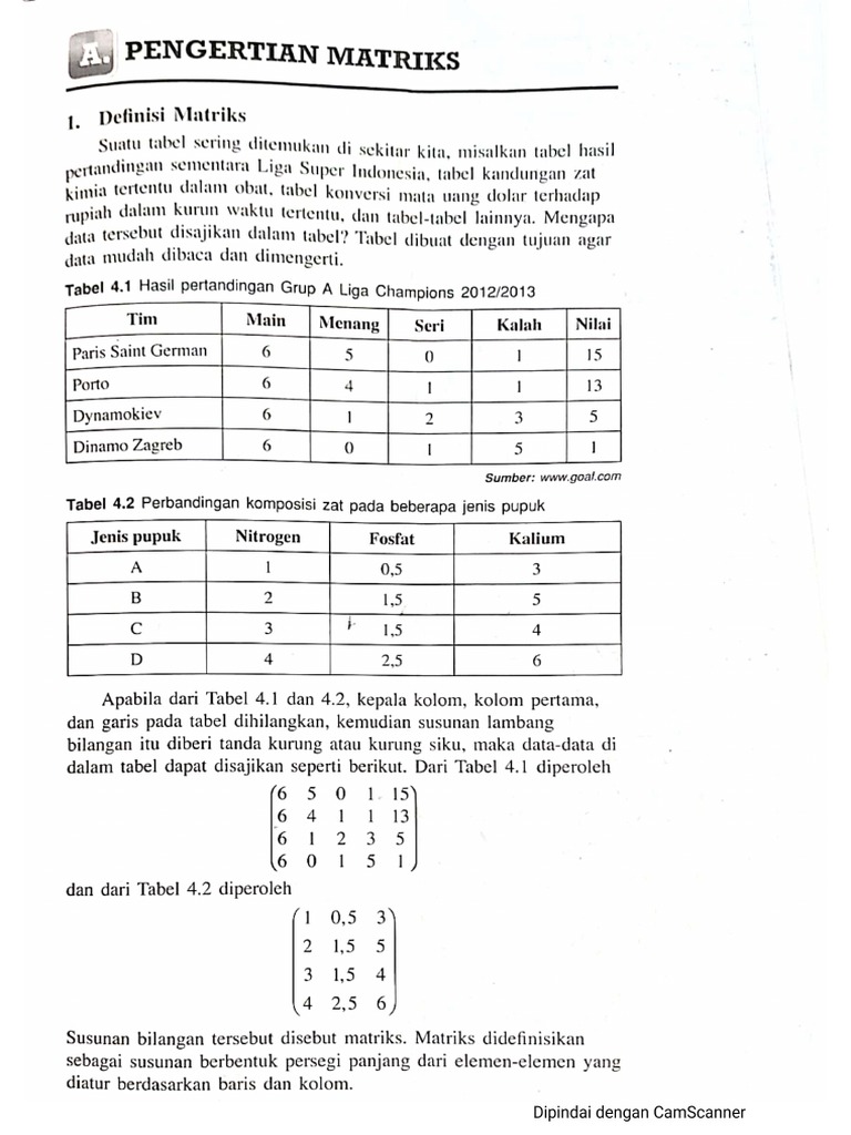 Definisi Matriks | PDF