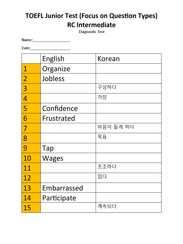 TOEFL Junior Test RC Intermediate Modified | PDF | Test Of English As A ...