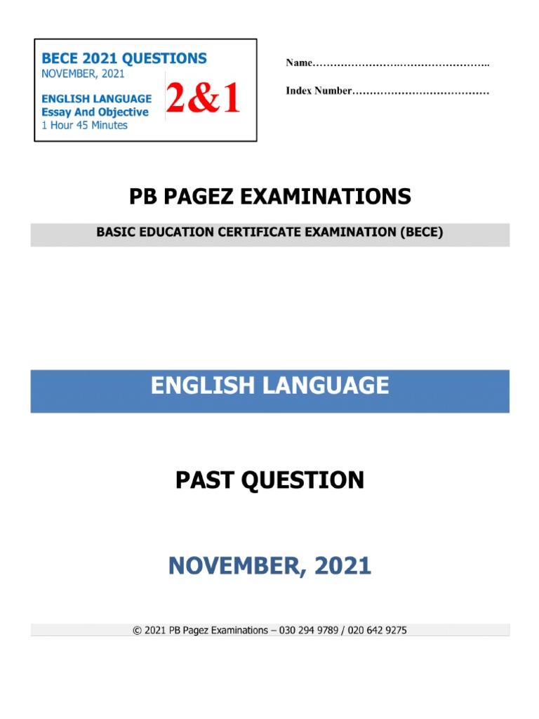 2021 Bece English Language | PDF