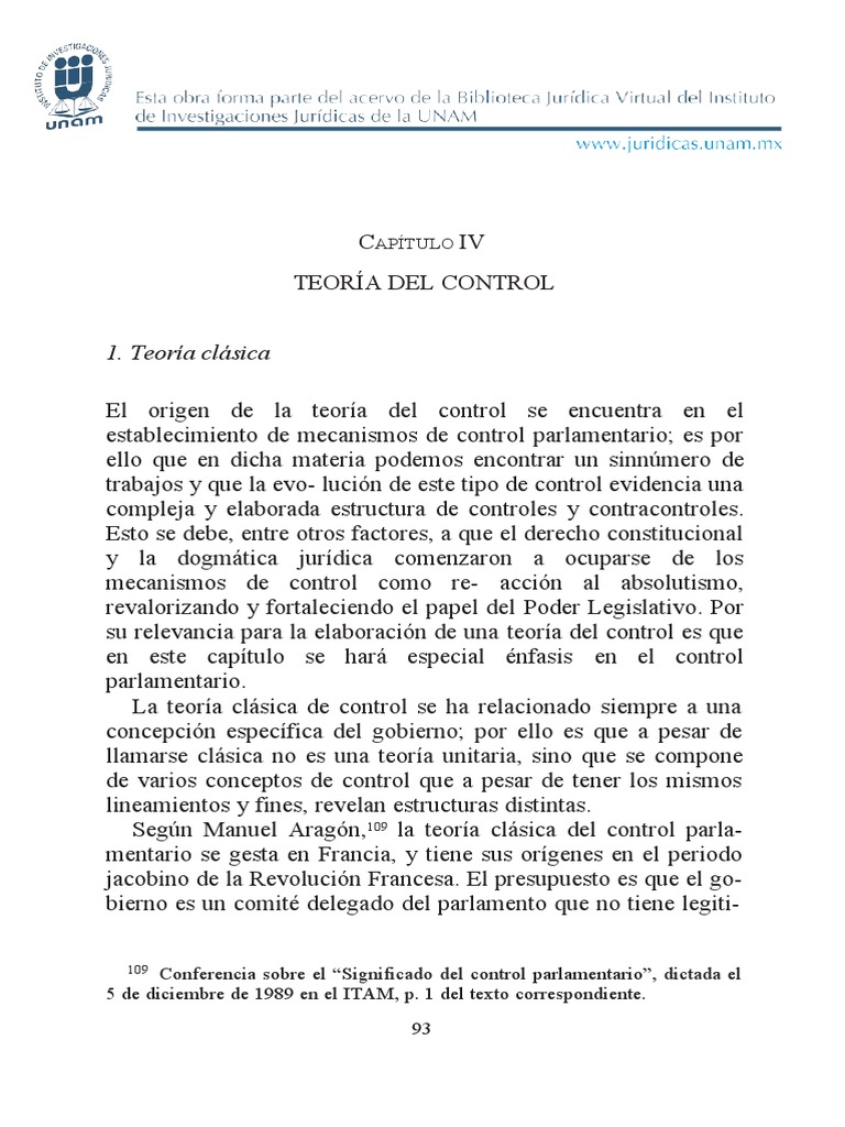 Lectura 6 - Teoria Del Control | PDF | Parlamento | Ejecutivo (gobierno)