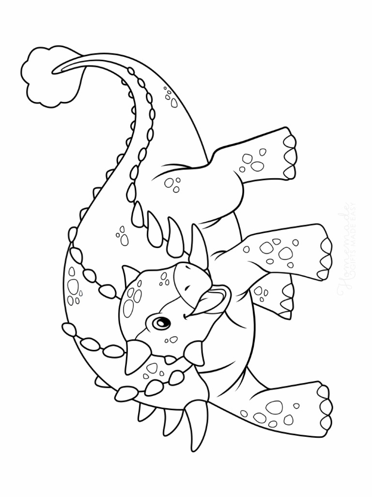 Dinosaur Coloring Pages Cute Ankylosaurus | PDF