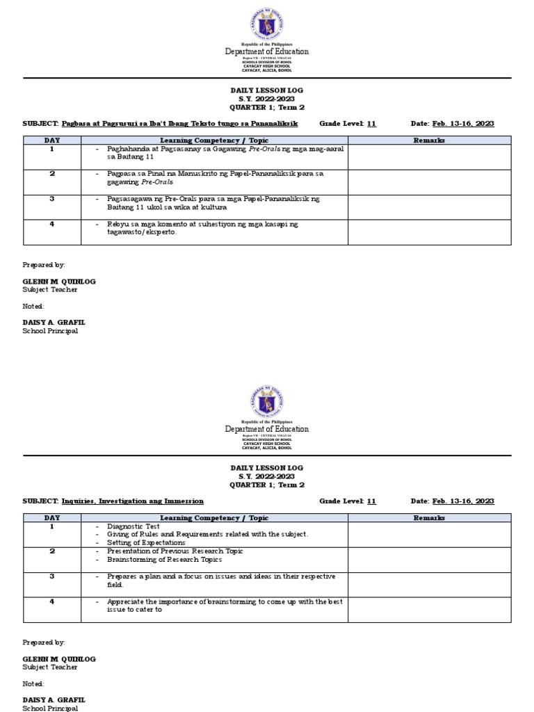 DLL Q2 Wk1 | PDF | Learning | Cognition