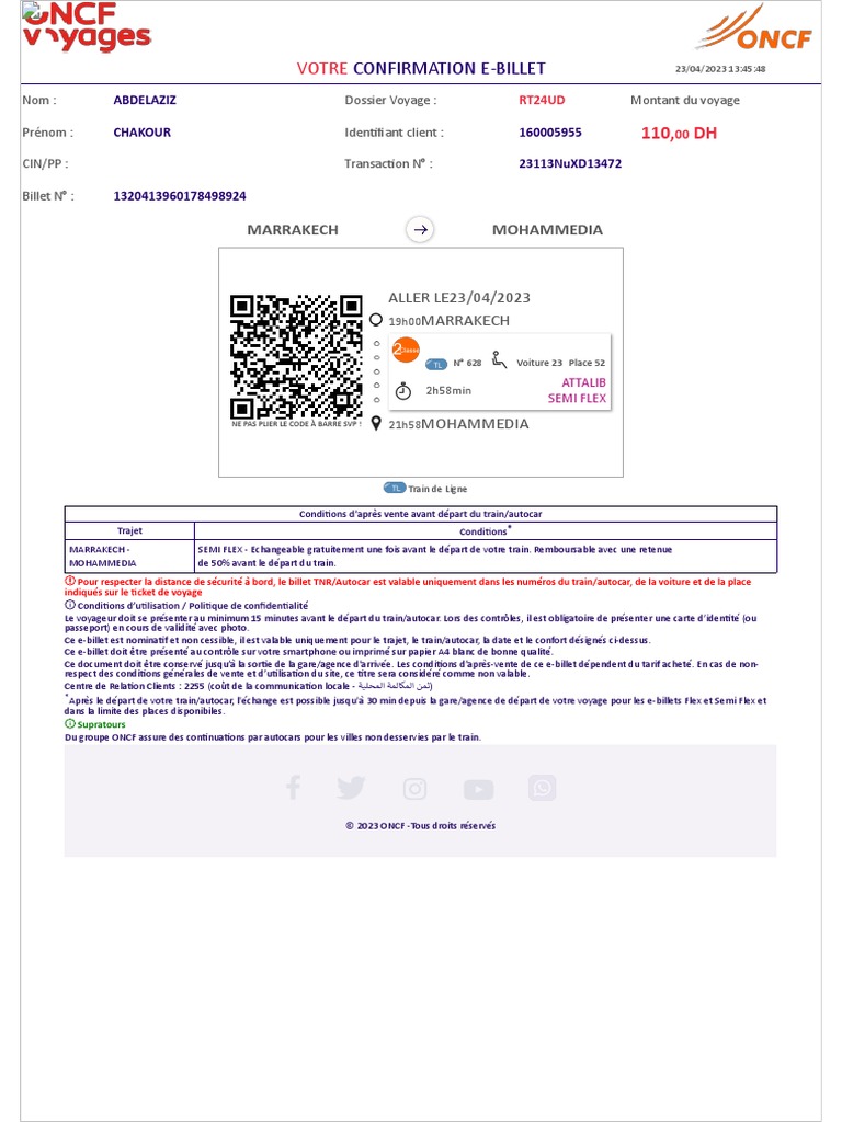 Votre: Confirmation E-Billet | PDF | Transport | Transport terrestre