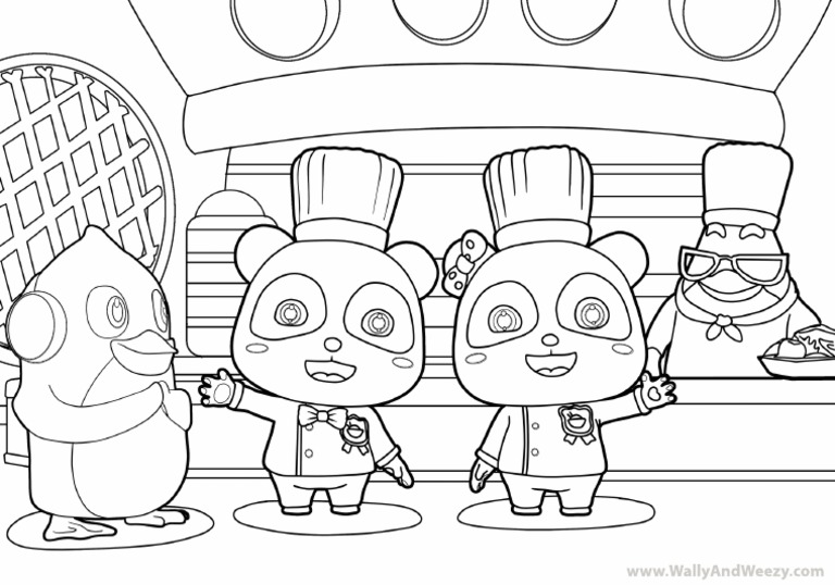 BabyBus Kiki Miu Miu Chefs Coloring Page | PDF