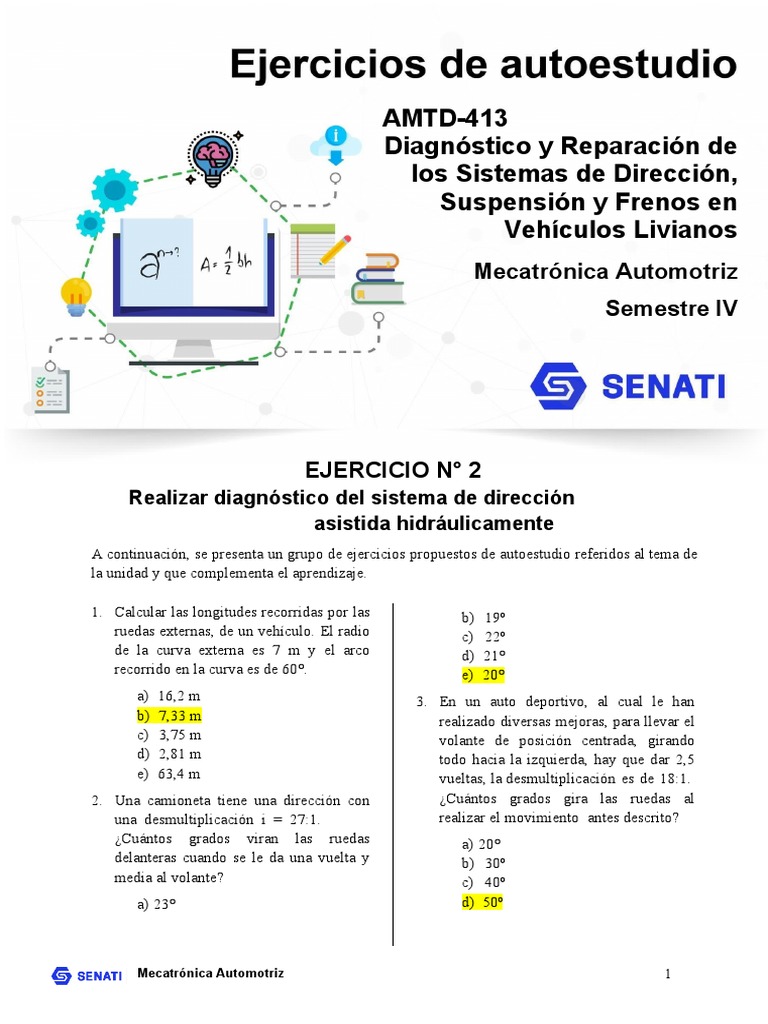 Ejercicios - #02 - Diagnostico y Reparacion de Los Sistemas de Direccion - Romero Torres Johann ...