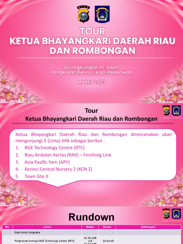 Tour Ketua Bhayangkari Daerah Riau | PDF