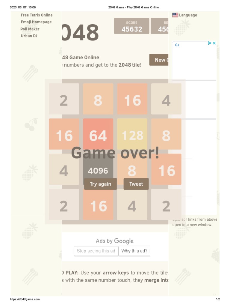 2048 Game - 4096 Elérve | PDF | Tablet Computer | Mobile Phones