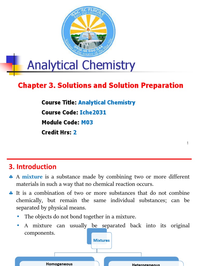 Chapter 3 - Solutions and Solution Preparation | PDF | Mixture | Solubility