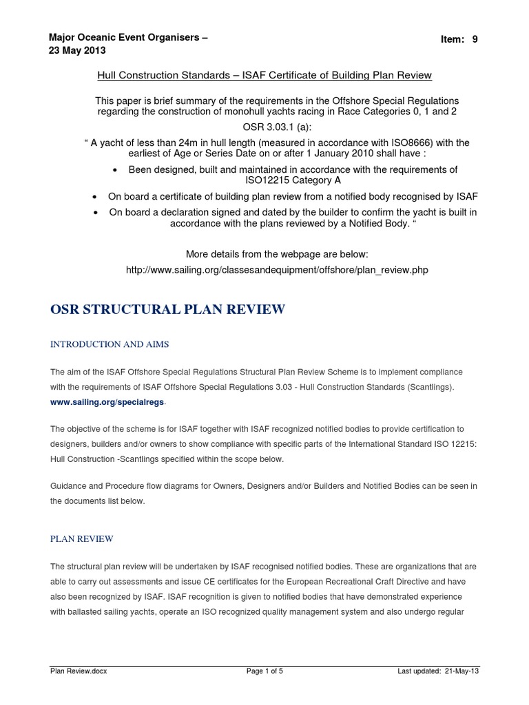 Mumm 30 Certification Requirements | PDF | Business | Home & Garden