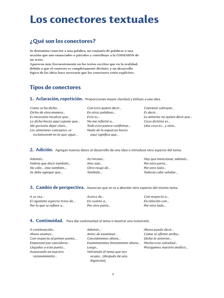 Conectores Textuales | PDF | Ensayos