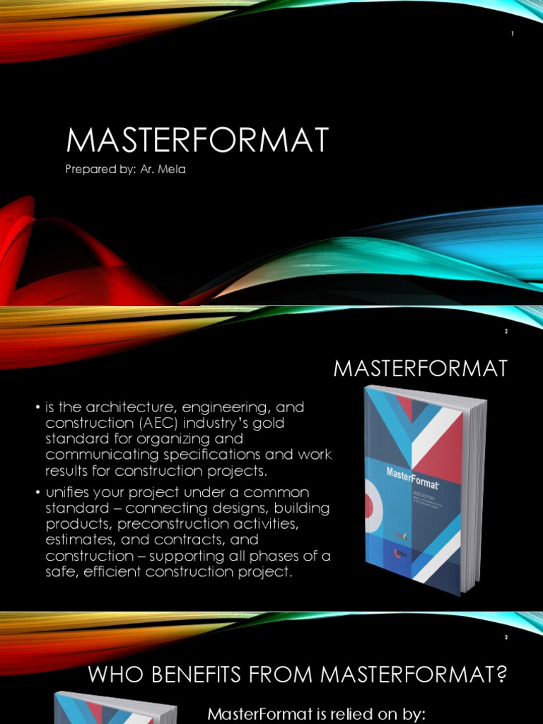 Masterformat: Prepared By: Ar. Mela | Download Free PDF | Specification ...