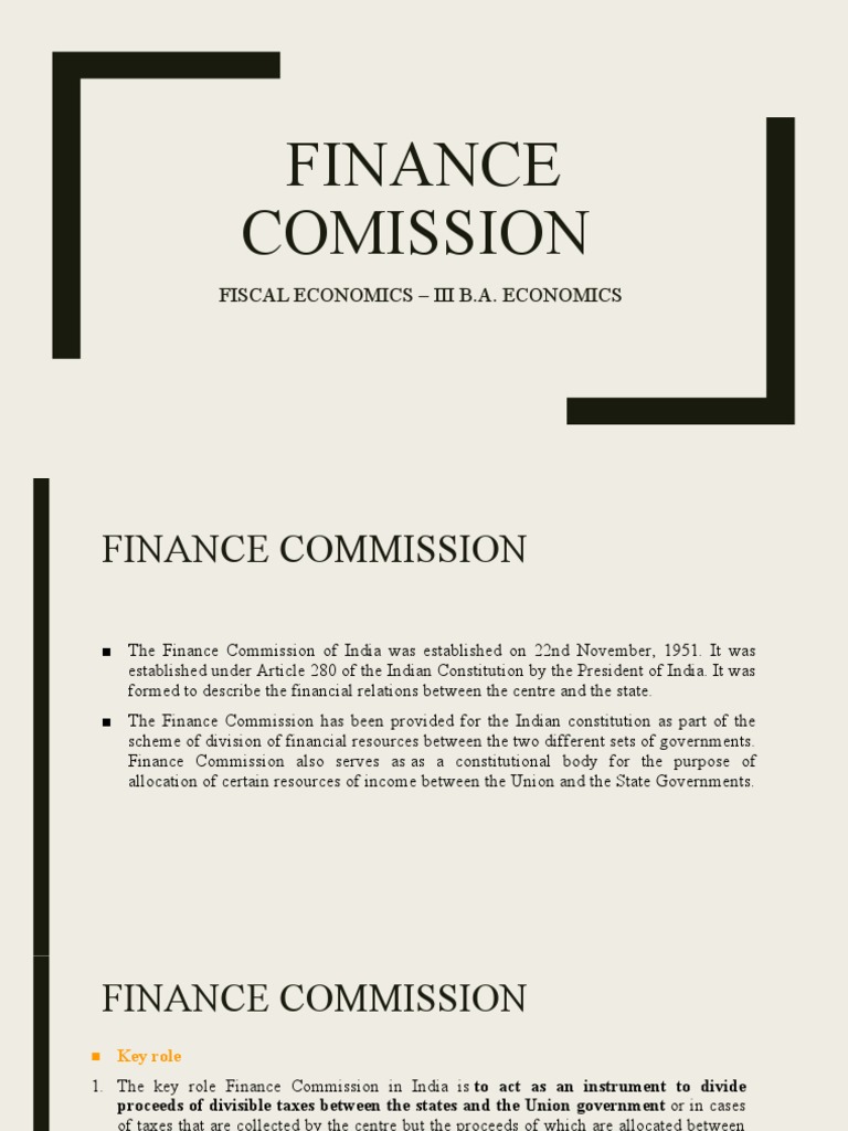 Finance Commission | PDF | Taxes | Government Of India