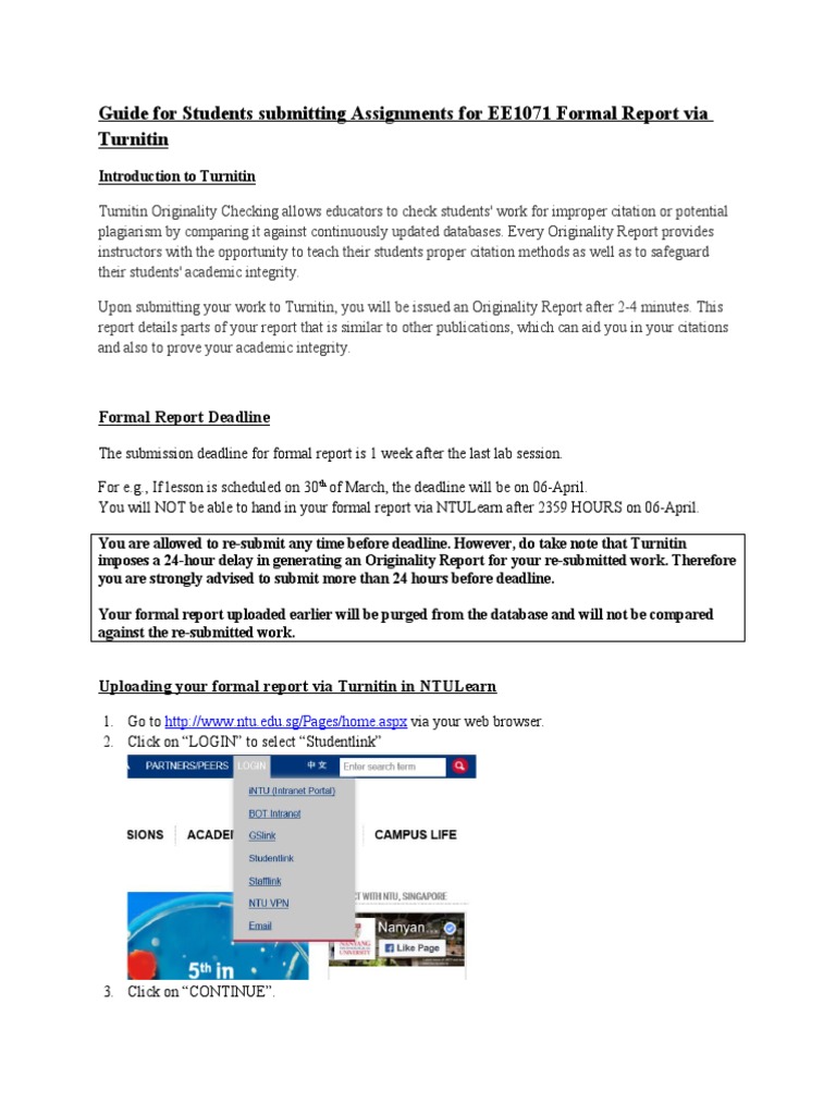 EE1071-Turnitin Guide For Students | Download Free PDF | Turnitin ...