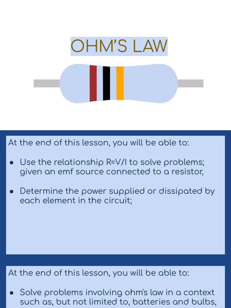 Ohm's Law | Download Free PDF | Electrical Resistance And Conductance | Resistor