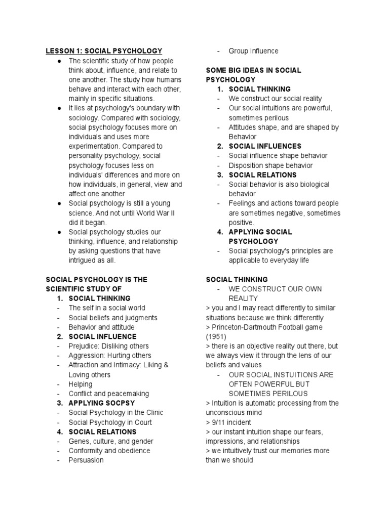 Social Psychology 1-5 | PDF | Social Psychology | Self Esteem