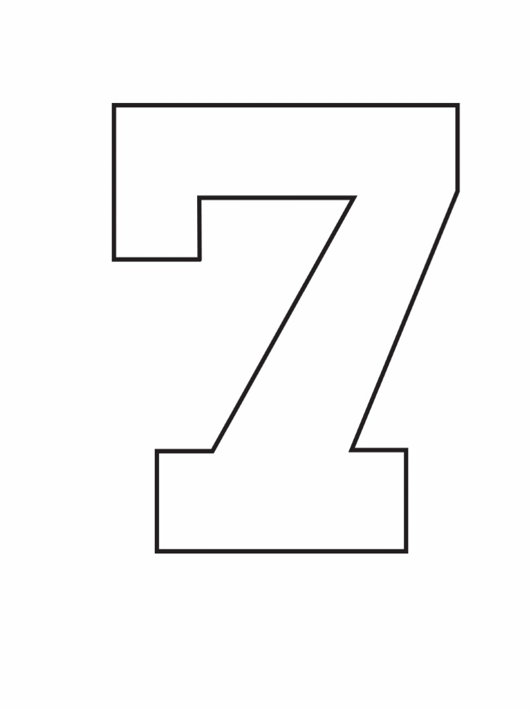 Free Printable Number Stencils Number 7 Stencil Large | PDF
