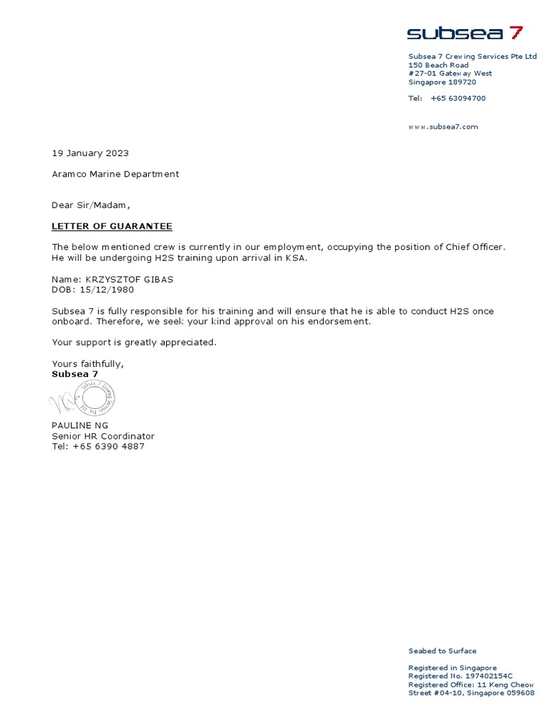 Letter of Guarantee | PDF | Shipping