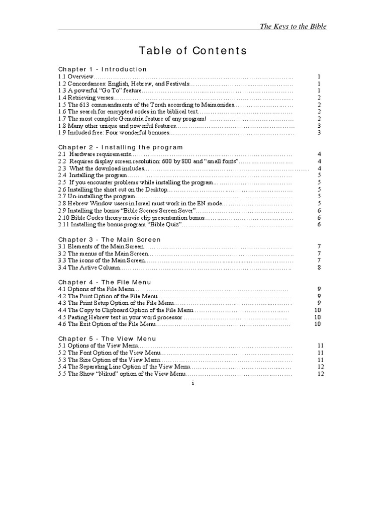 Keys To The Bible Manual - KJ PDF Version | PDF | Chapters And Verses ...