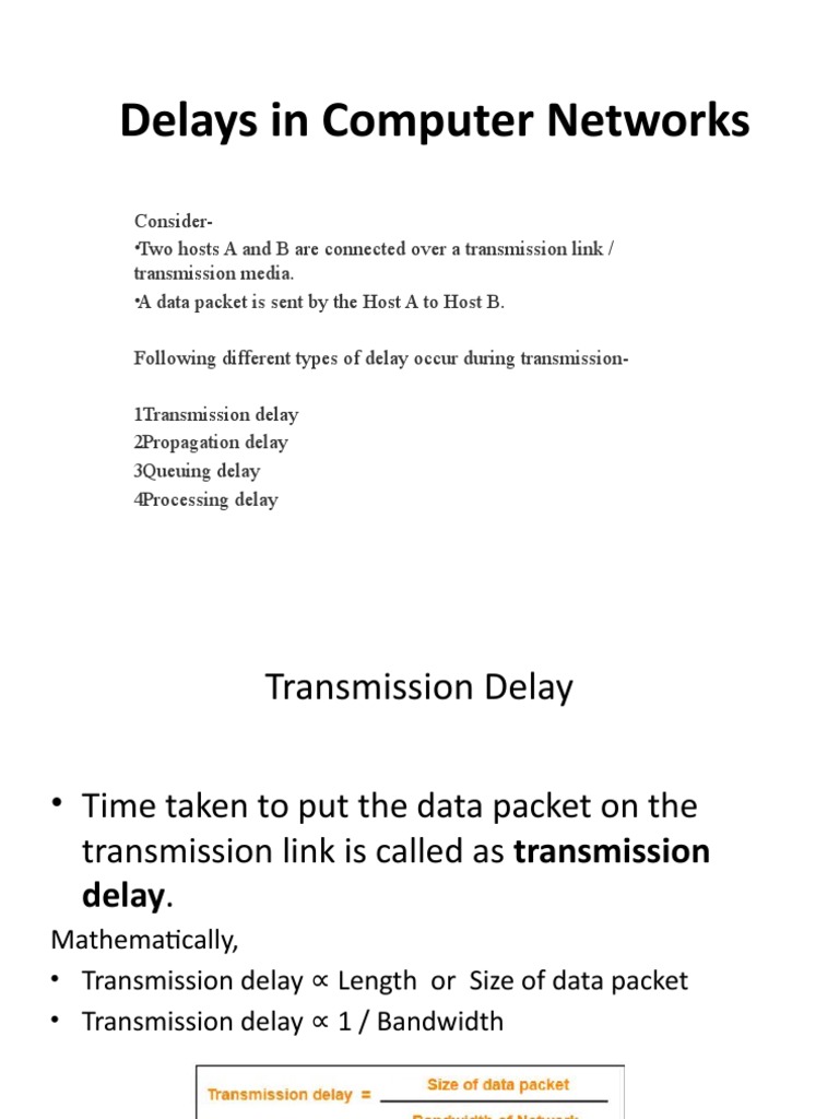 Delays in Computer Networks | PDF | Transmission Control Protocol | Bit ... Delays in Computer Networks | PDF | Transmission Control Protocol | Bit ...