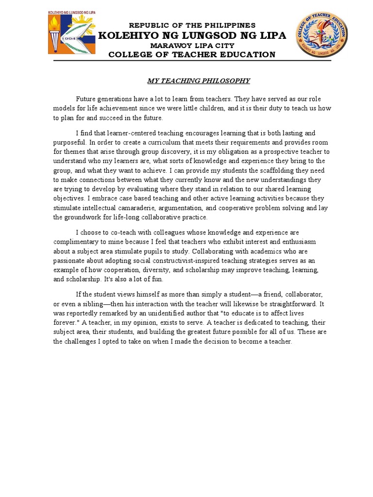 My Teaching Philosophy | PDF