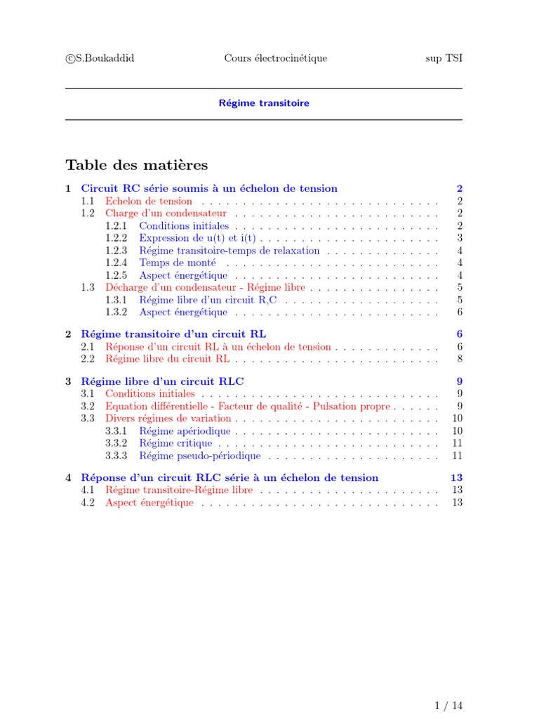4-Régime Transitoire | PDF | Tension électrique | Condensateur