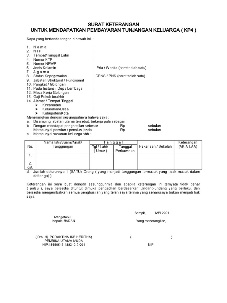 Form KP4 - ASN KOTIM | PDF