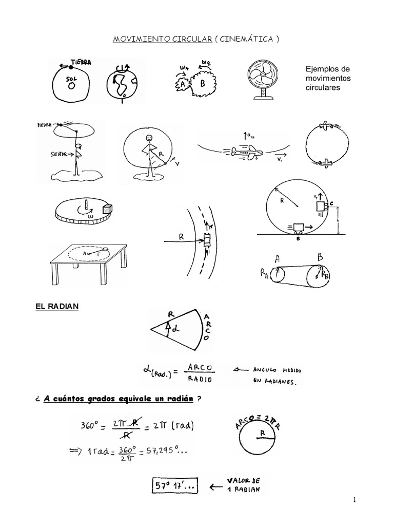 Movimiento Circular (Cinemática) : El Radian | PDF