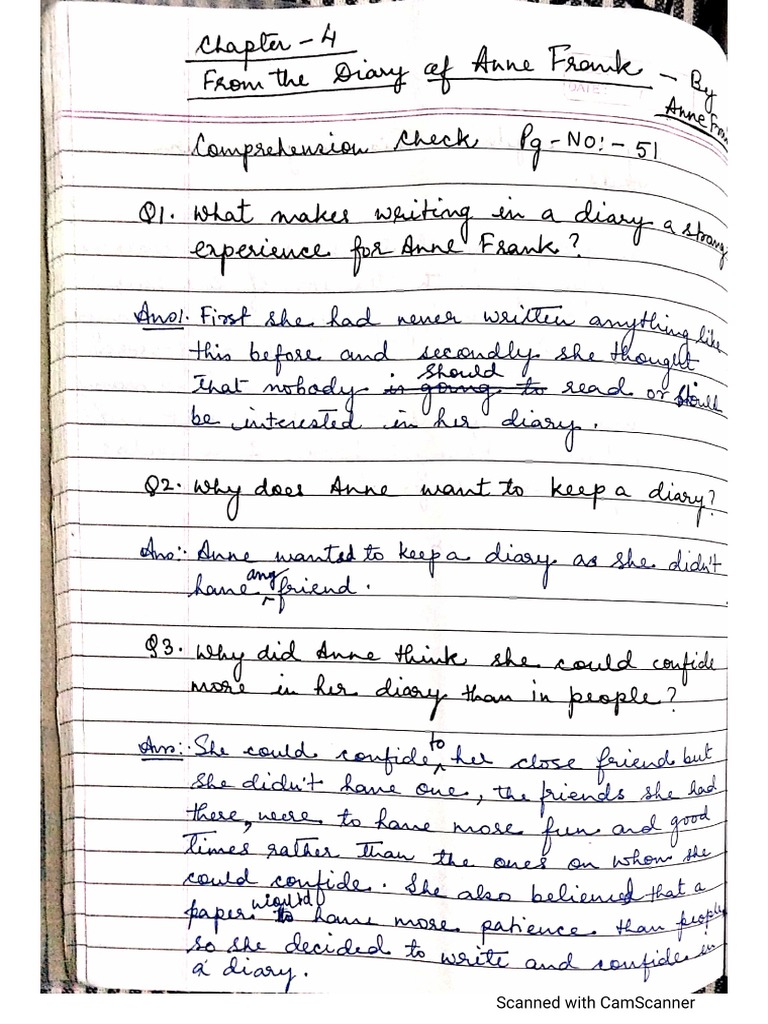 QA From The Diary of Anne Frank | PDF