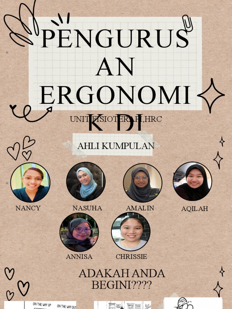 Pengurus AN Ergonomi KDI Tempat Kerja: Unit Fisioterapi, HRC | PDF