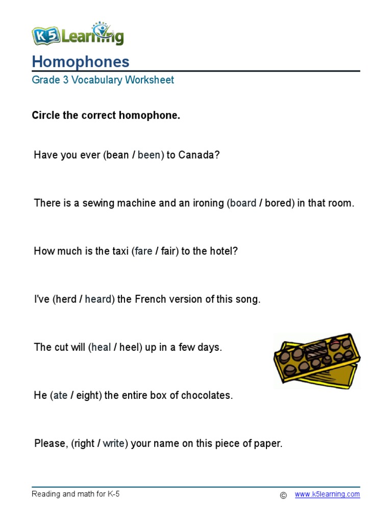 Grade 3 Homophones 4 | PDF