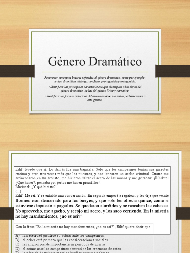 Introducción al Género Dramático | PDF | Teatro | Comedia