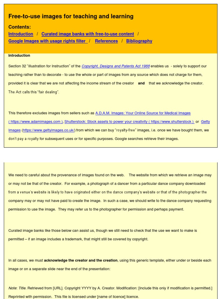 Free To Use Images | PDF | Creative Commons License | Creative Commons