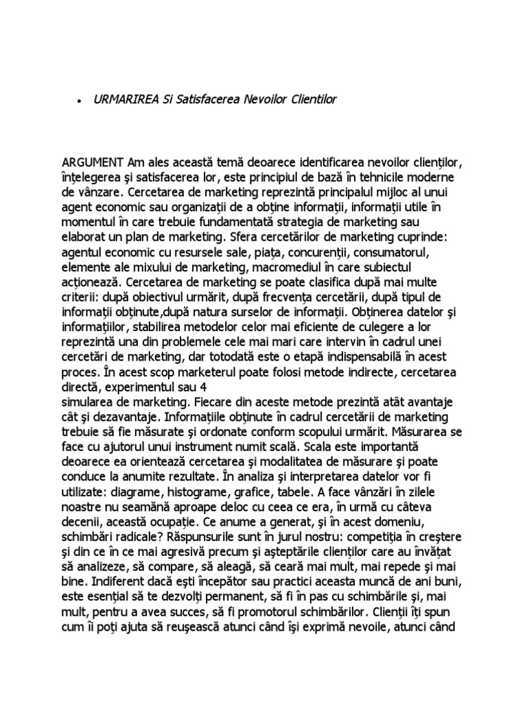 Conceptul de Nevoie | PDF