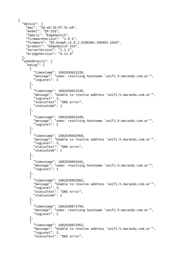 EdgeSwitch S16 DNS Error Log Analysis | PDF | Domain Name System | Network Layer Protocols