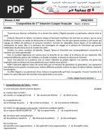 Sujet Et Corrigé Français - BEM 2021 - DzExams | PDF