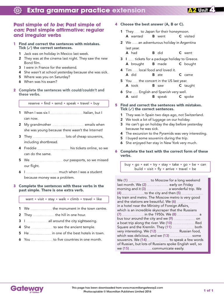 Кирило Назаров-Рамазанов - A2 UNIT 4 Extra grammar practice extension | PDF | Linguistics