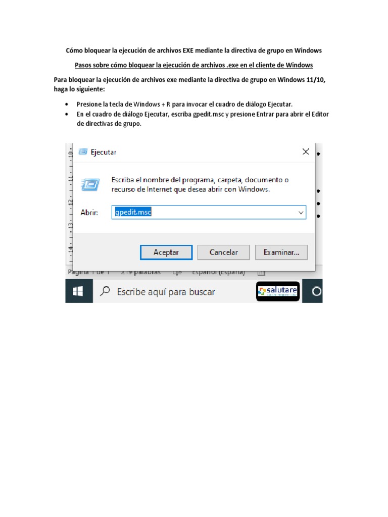 Bloqueo de archivos EXE en Windows 11 | PDF