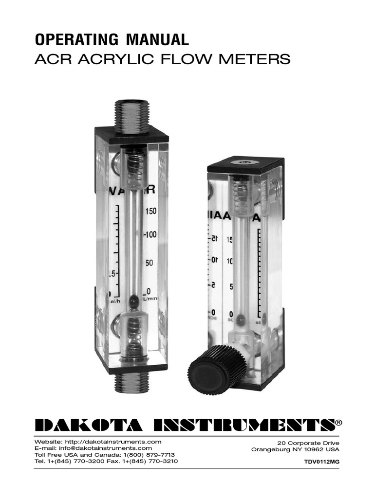 Dakota - 6A01 - Acrylic - Flow - Meter - Manual | PDF | Valve | Flow ...