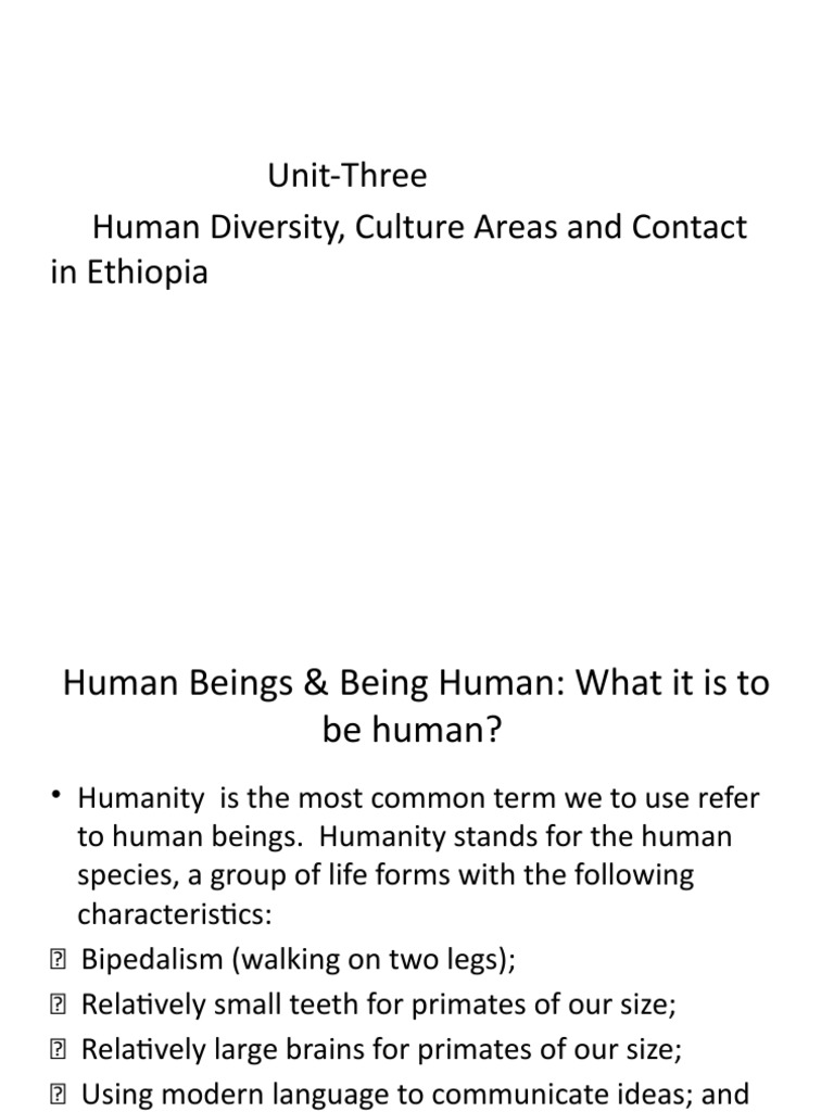 Unit-Three Human Diversity, Culture Areas and Contact in Ethiopia | PDF | Race (Human ...