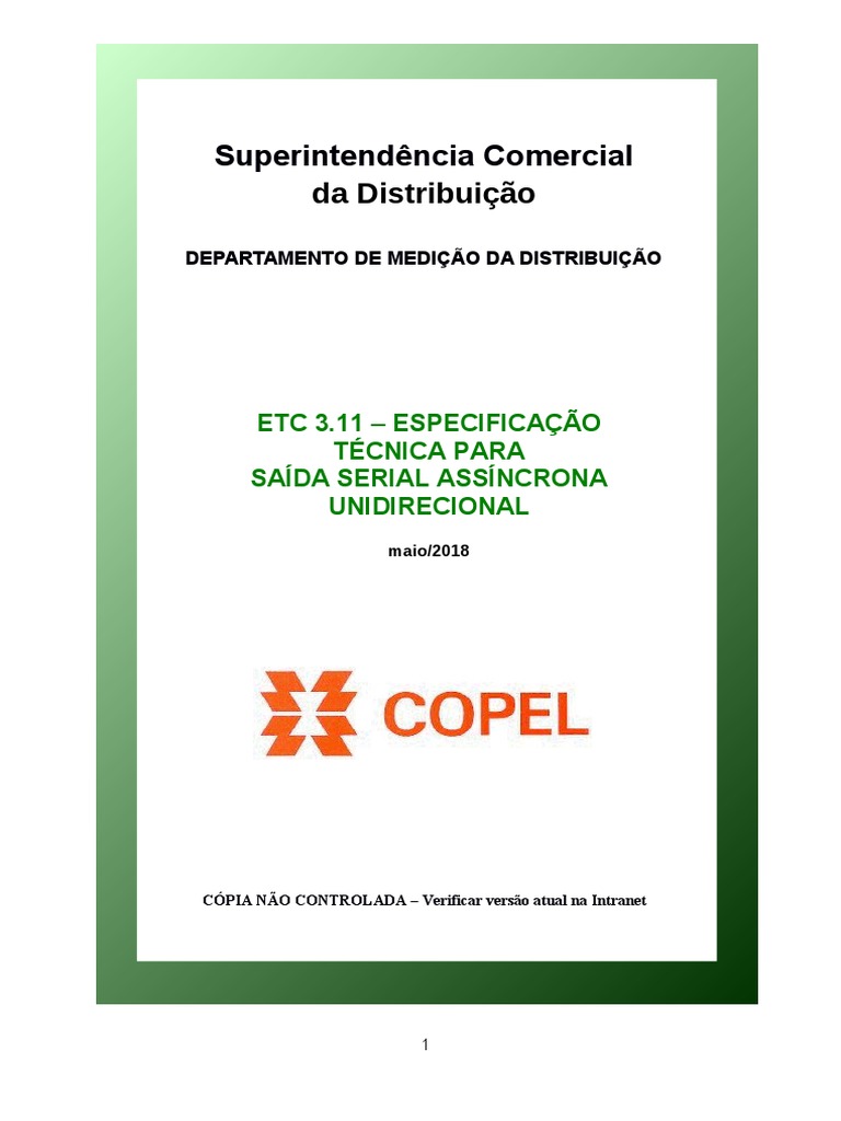 ETC311 Saida Serial Medidores Eletronicos - COPEL | PDF | Byte | Mordeu