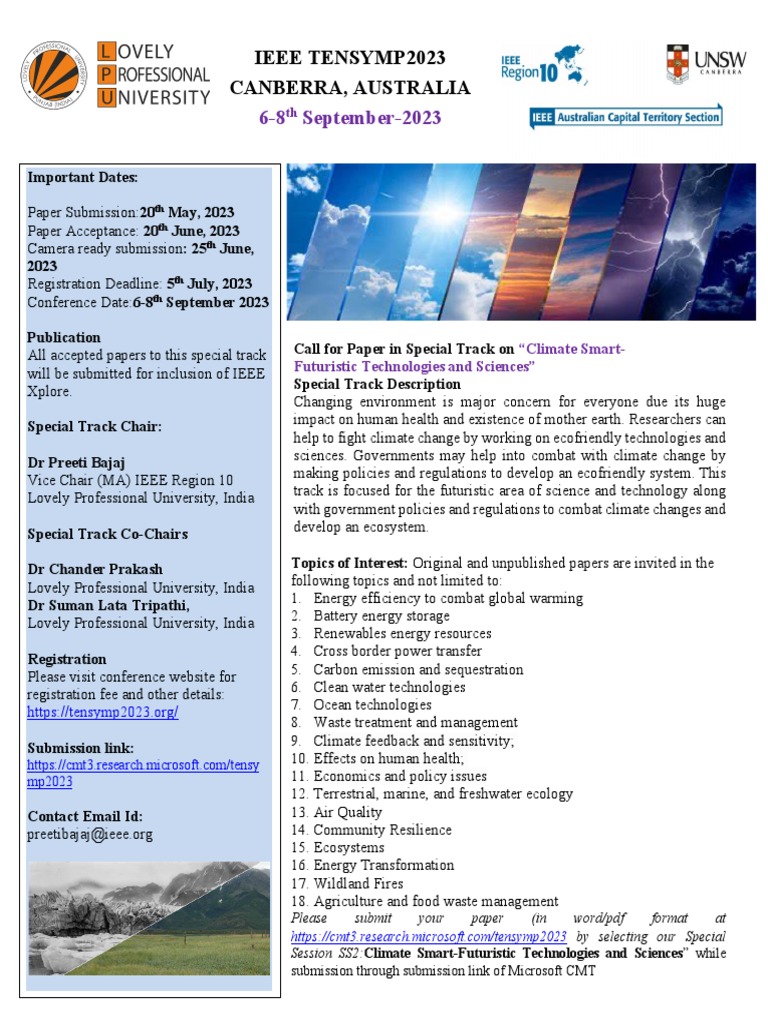 TENSYMP - Special TRACK - Climate Smart | PDF | Climate Change | Physical Geography