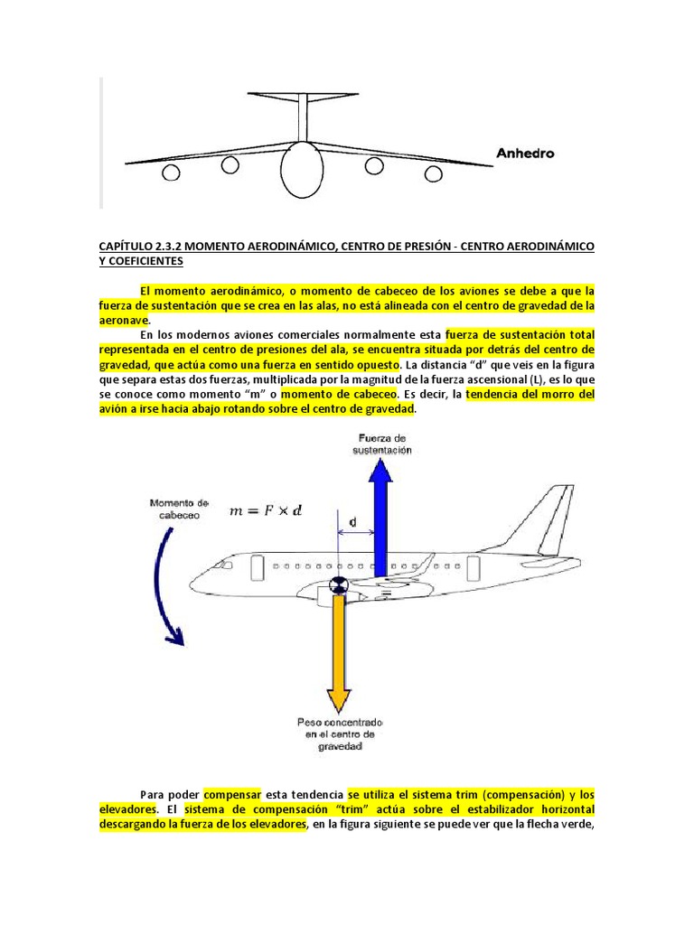 Momento Aerodinámico y Centro de Presión | PDF | Levantar (Fuerza) | Avión