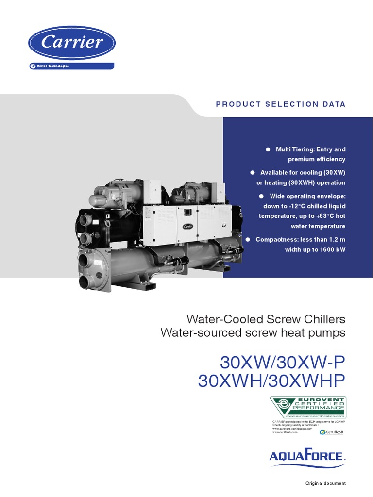 Carrier 30XW - H | PDF | Heat Exchanger | Air Conditioning