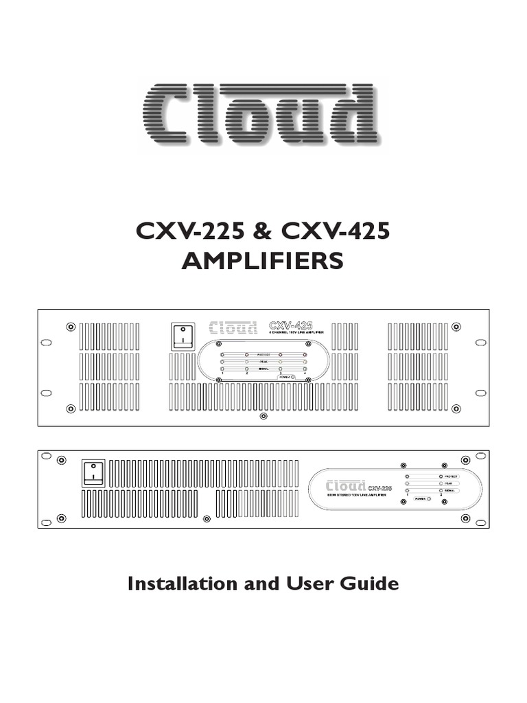 CXV-225 & CXV-425 Amplifiers: Installation and User Guide | PDF | Loudspeaker | Amplifier
